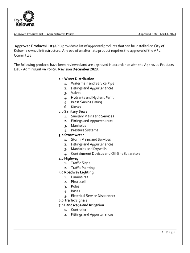 Fillable Online Subdivision Development and Servicing - Approved Product List - No. 266.docx Fax ...