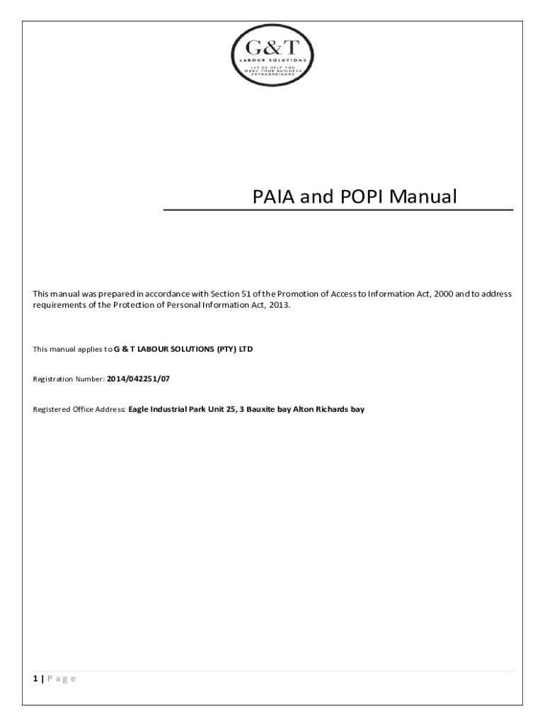 Fillable Online NCT Protection of Personal Information Act (POPIA ...