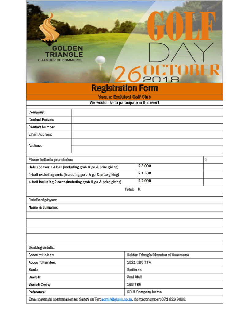 Fillable Online Emfuleni Golf and Country Club - South Africa Fax Email ...
