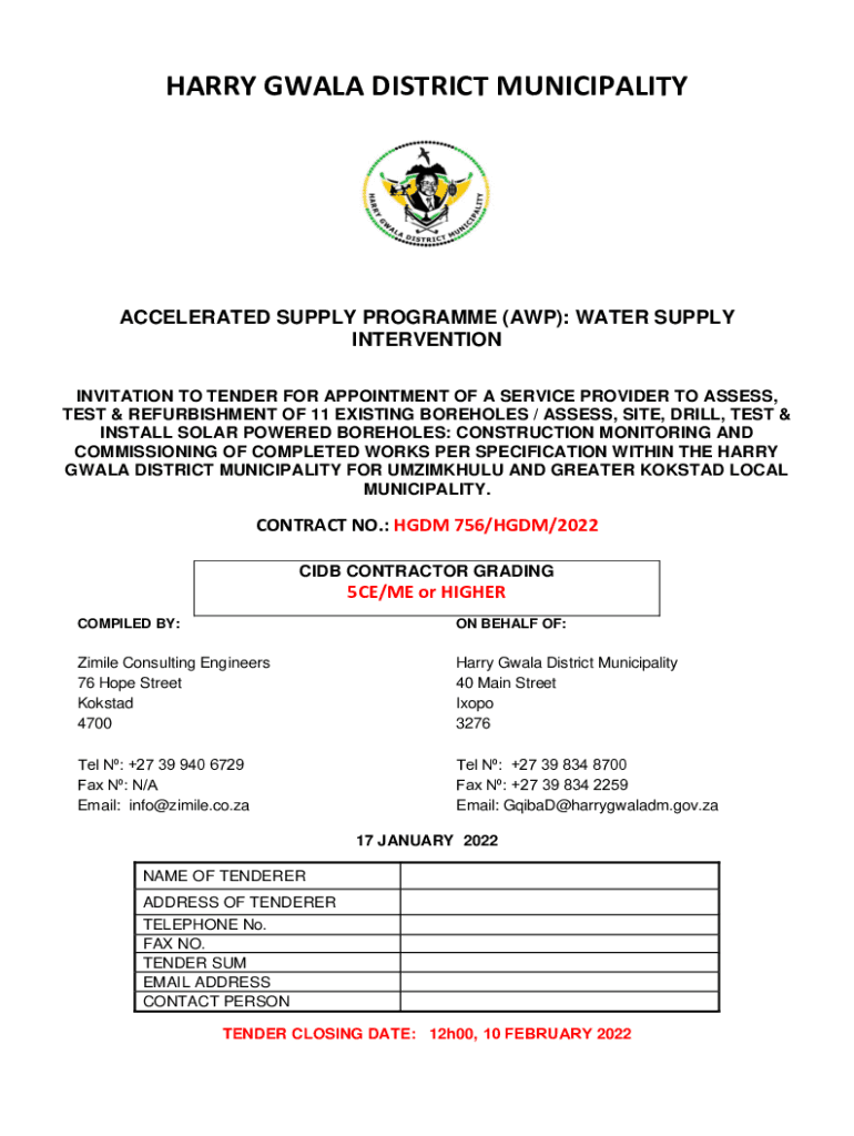 Fillable Online harry gwala district municipality and dr nkosazana dlamini ... Fax Email Print ...