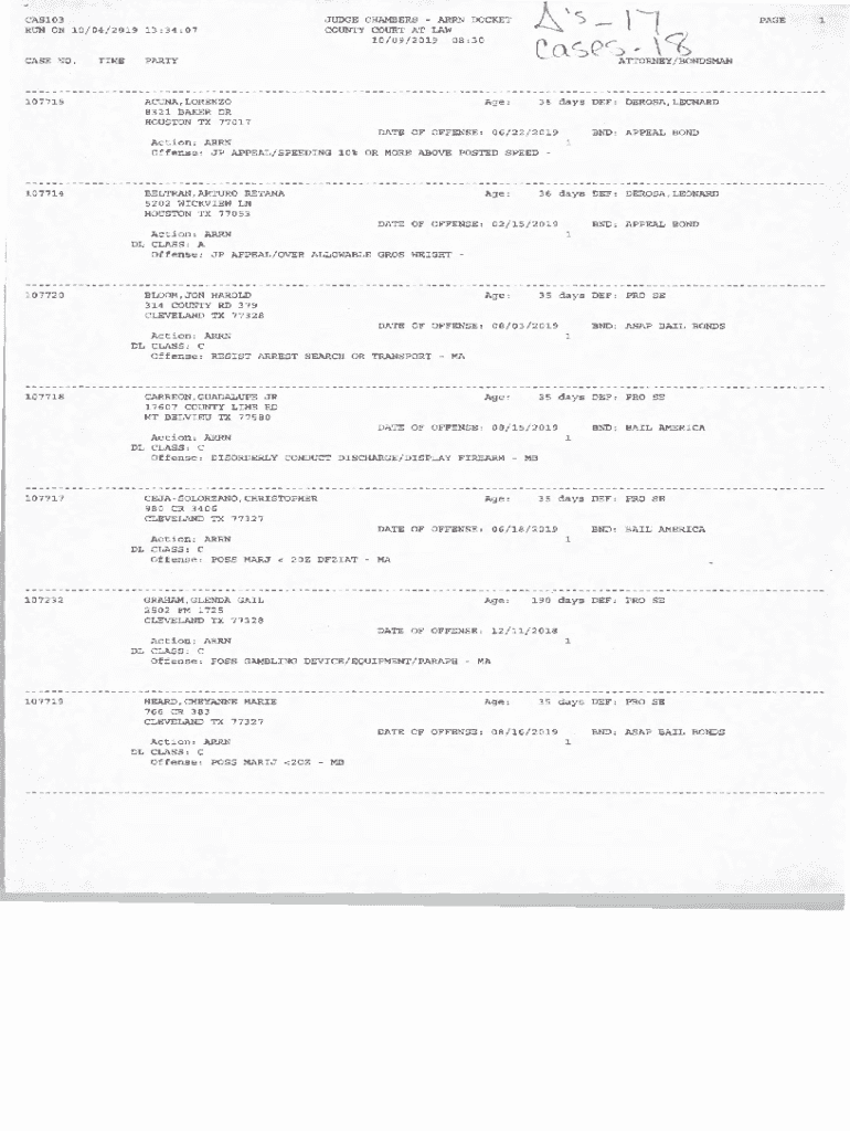 Fillable Online Harris County Criminal Court at Law No. 10 Fax Email ...