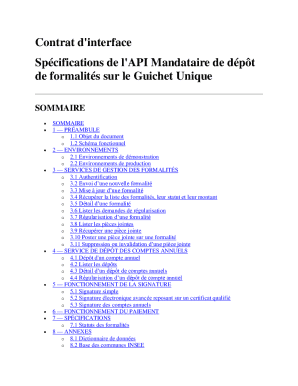 Remplissable En Ligne Contrat d'interface Spcifications de l'API ...
