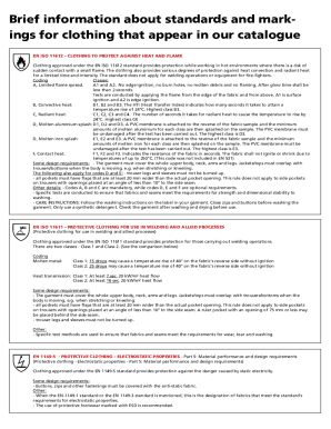 Fillable Online Clothing to protect against heat and flame (EN ISO ...