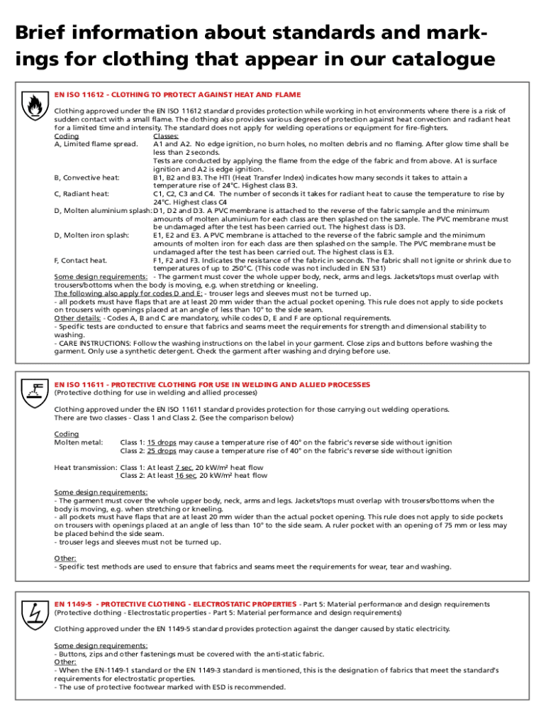 Fillable Online Clothing to protect against heat and flame (EN ISO ...
