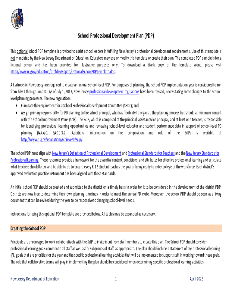Fillable Online School Professional Development Plan (PDP) Template ... Fax Email Print - pdfFiller
