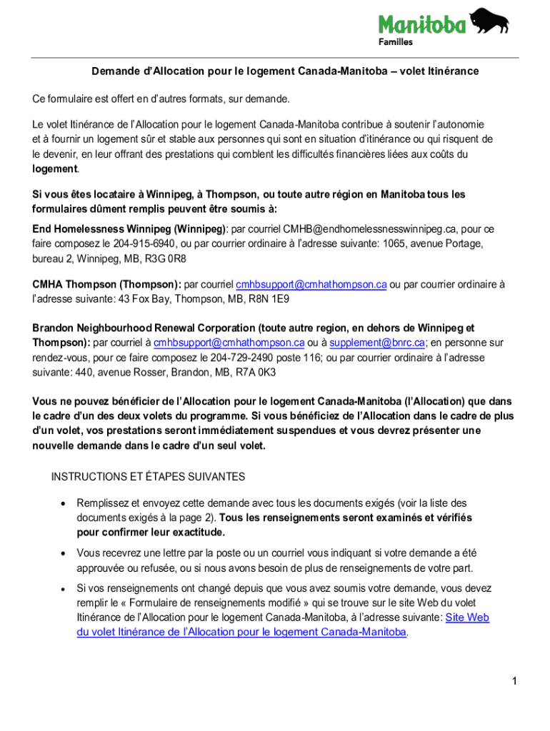 Remplissable En Ligne Demande dAllocation pour le logement Canada-Manitobavolet Itinrance (PDF ...