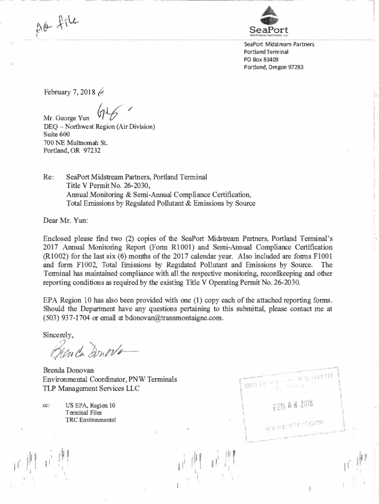 Fillable Online SeaPort Midstream Partners Portland Terminal Fax Email ...