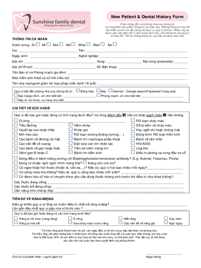 Fillable Online Medical history form for dentist and orthodontist Fax Email Print - pdfFiller