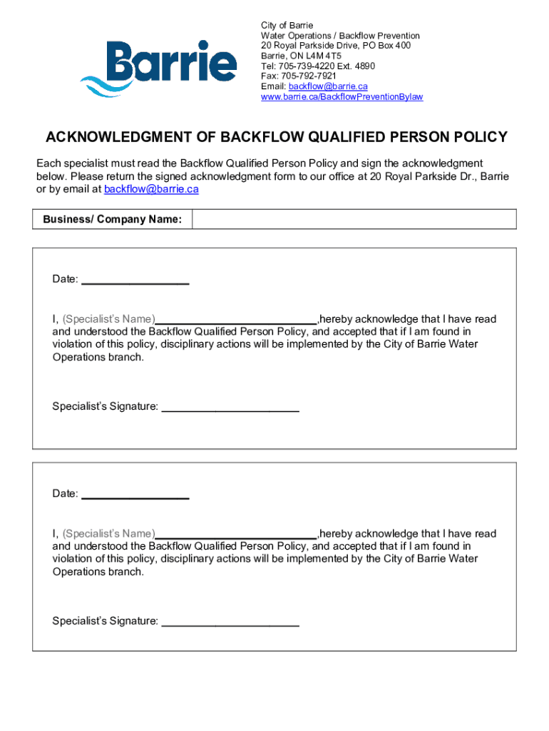 Fillable Online Backflow Prevention Fact Sheet Fax Email Print - pdfFiller