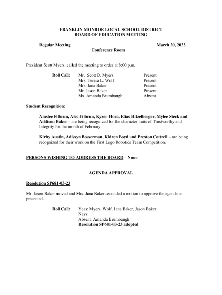 Fillable Online Franklin Monroe Local School District, Ohio, elections ... Fillable Online Franklin Monroe Local School District, Ohio, elections ...