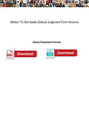 Fillable Online Motion To Set Aside Default Judgment Form Arizona ...