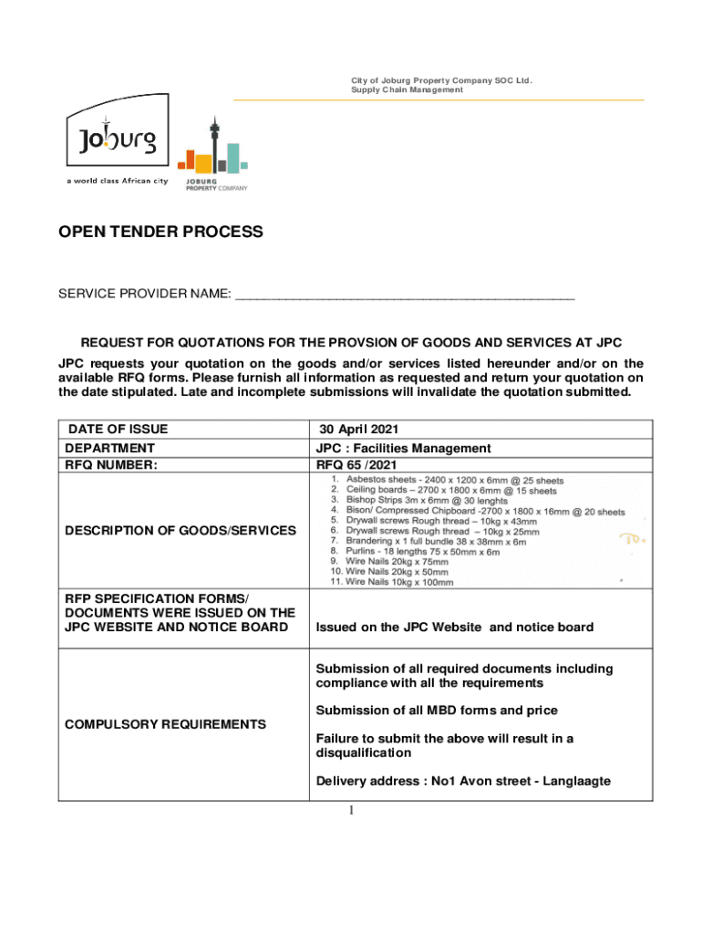 Fillable Online jhbproperty co City of Joburg Property Company 2018/19 ...