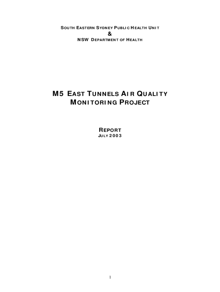 Fillable Online & M5 EAST TUNNELS AIR QUALITY MONITORING PROJECT Fax ...