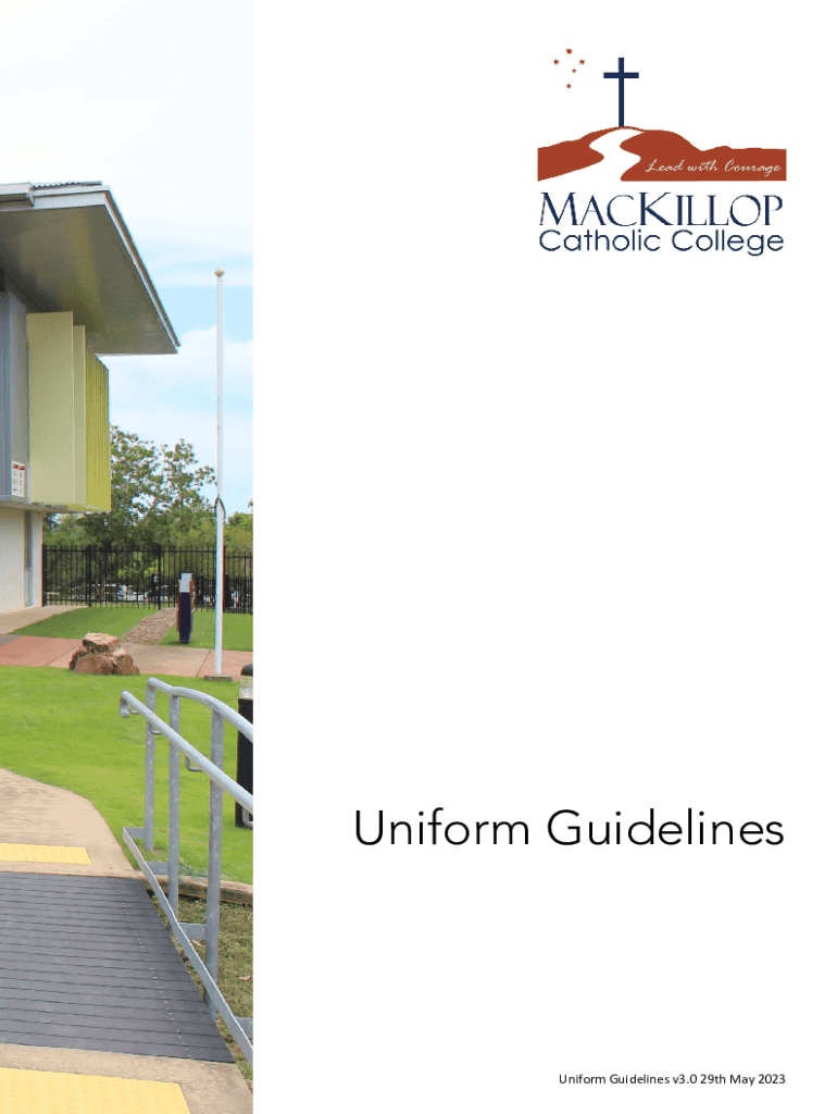 Fillable Online Student Uniforms - MacKillop Catholic College, Mount ...