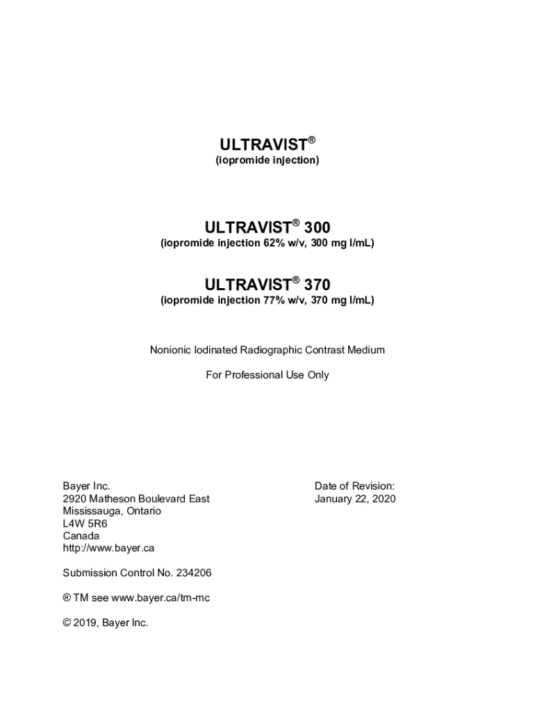 Fillable Online 370 mgl/mL - Contrast Injection for X-Ray and CT Fax ...