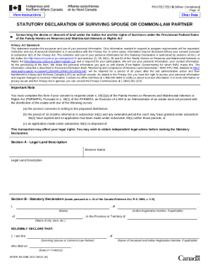 Fillable Online Statutory Declaration of Surviving Spouse or Common-Law ...