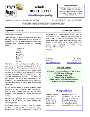 Fillable Online newsletters - All Documents - cole Citadel Middle ...