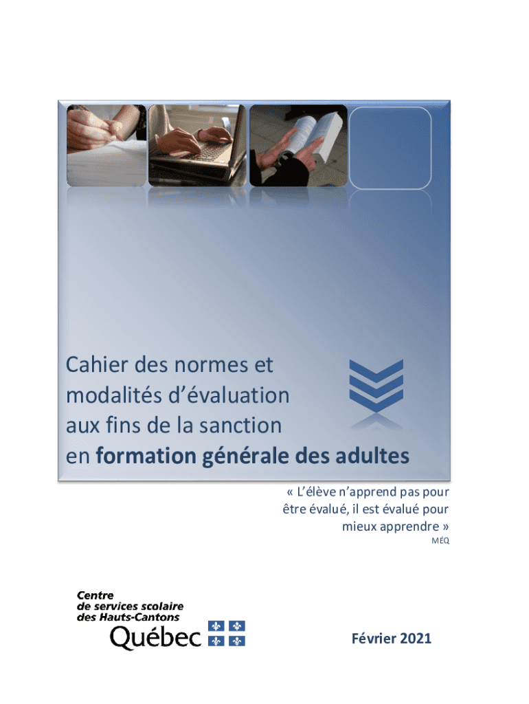 Remplissable En Ligne Cahier des normes et modalits dvaluation aux fins de la sanction en ...