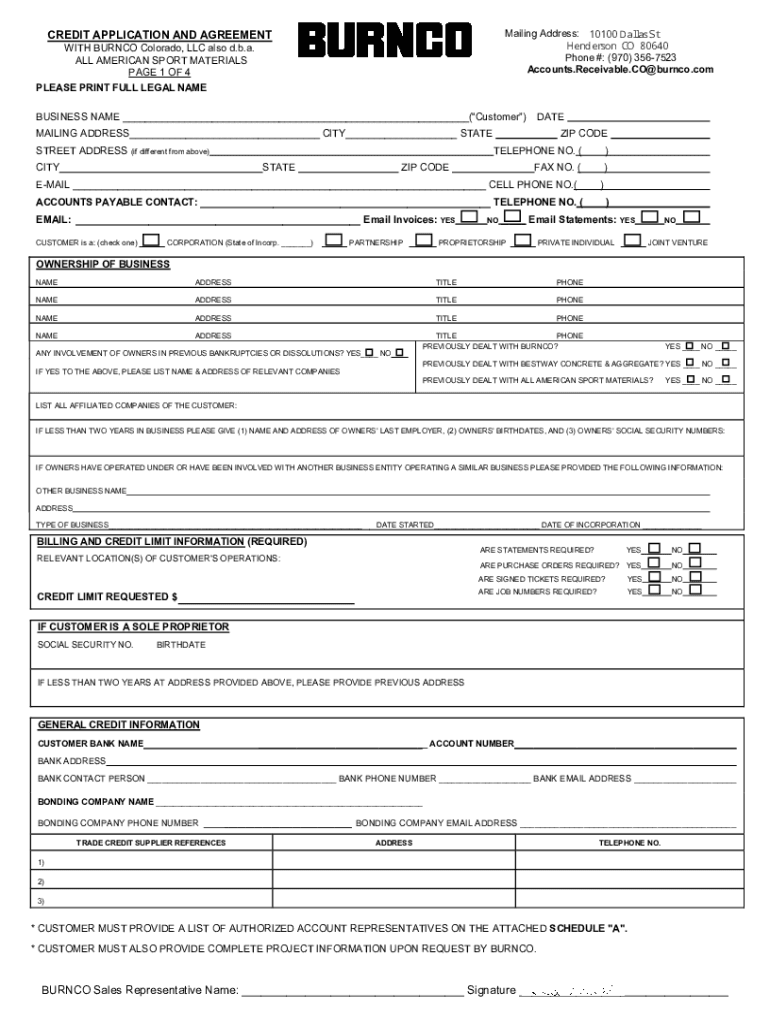 Fillable Online Burnco Colorado, LLCBetter Business Bureau Profile Fax ...