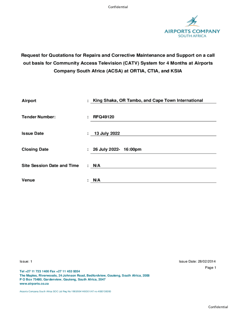 Fillable Online RFQ for Preventative Maintenance Air Conditioners Fax Email Print - pdfFiller