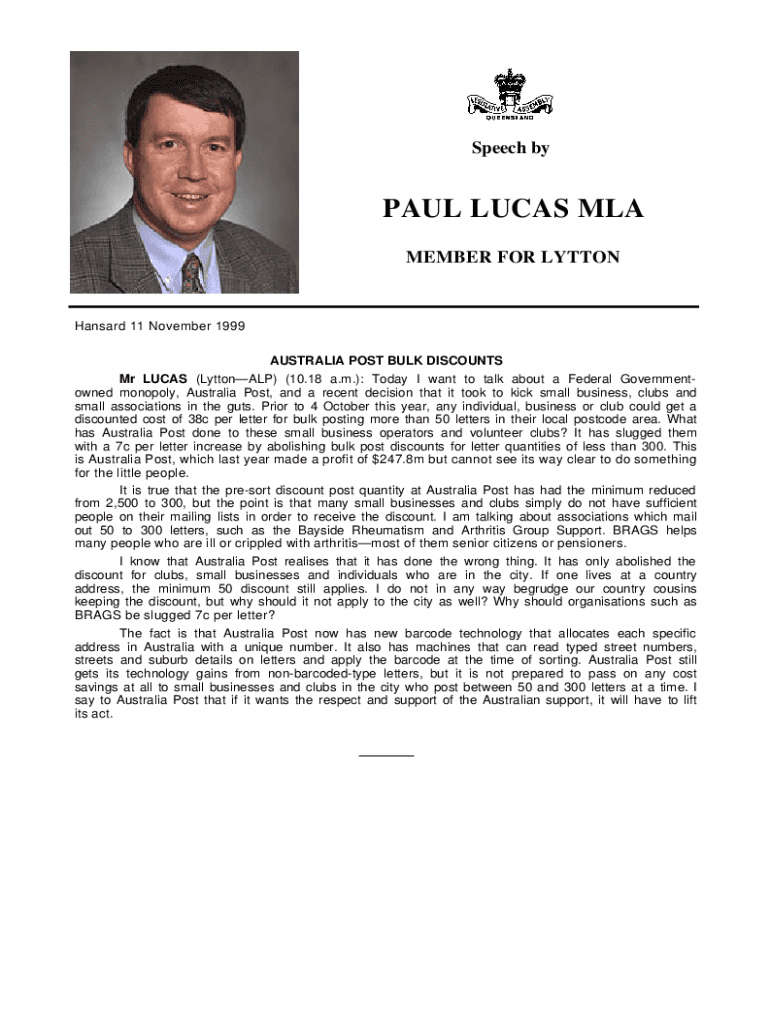 Fillable Online Australia Post reviews reducing five-day letter ...