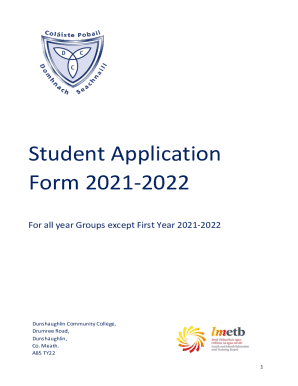 Fillable Online Student Application Form 2021-2022 Fax Email Print ...