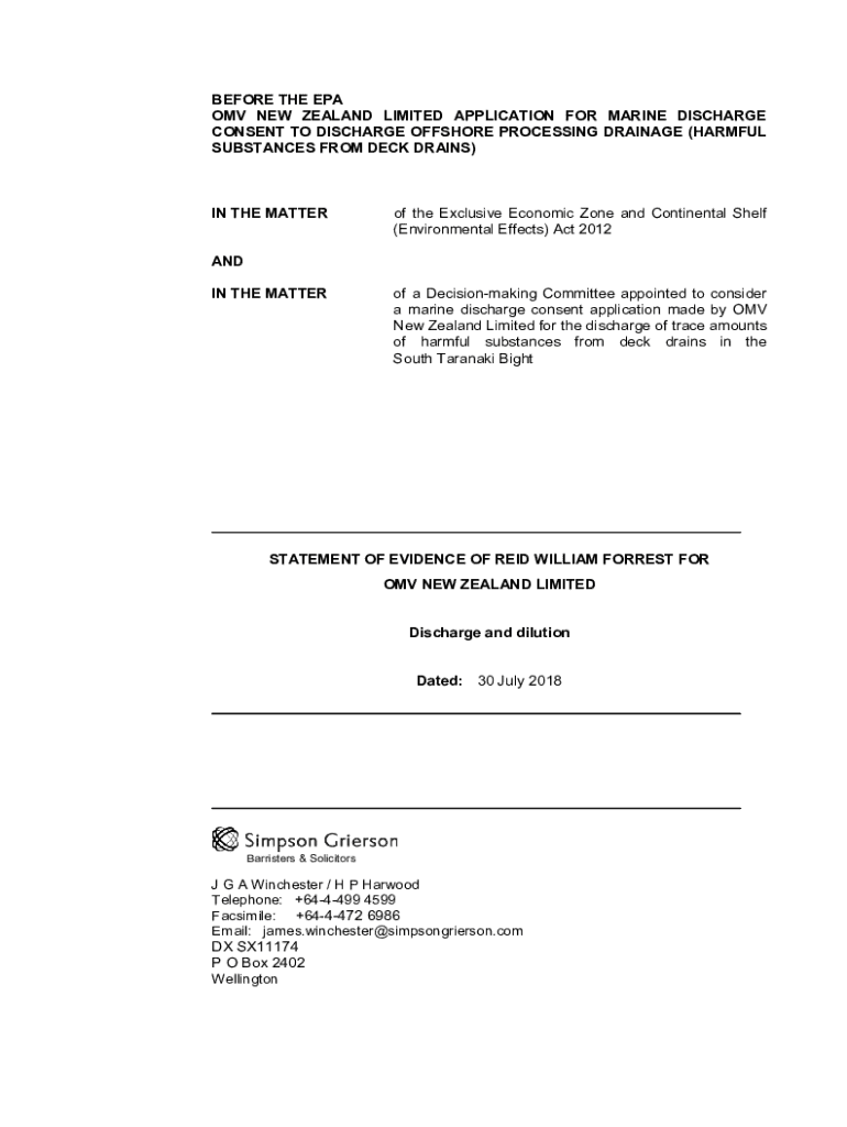 Fillable Online STATEMENT OF EVIDENCE OF GERALD HELMUT ... Fax Email ...