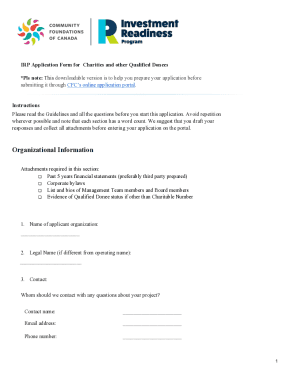 Fillable Online IRP Application Form EN for Charities and Qualified ...