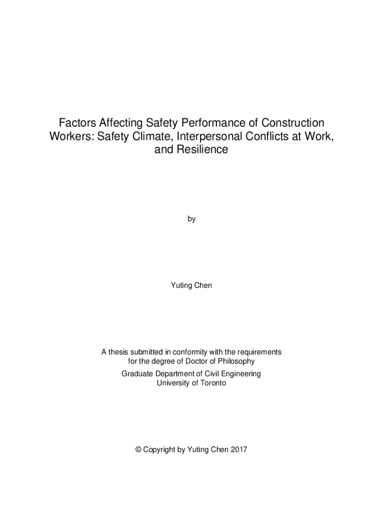 Fillable Online tspace library utoronto Safety Climate, Interpersonal ...