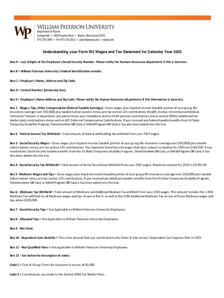 Fillable Online Understanding your Form W2 Wages and Tax Statement for ...