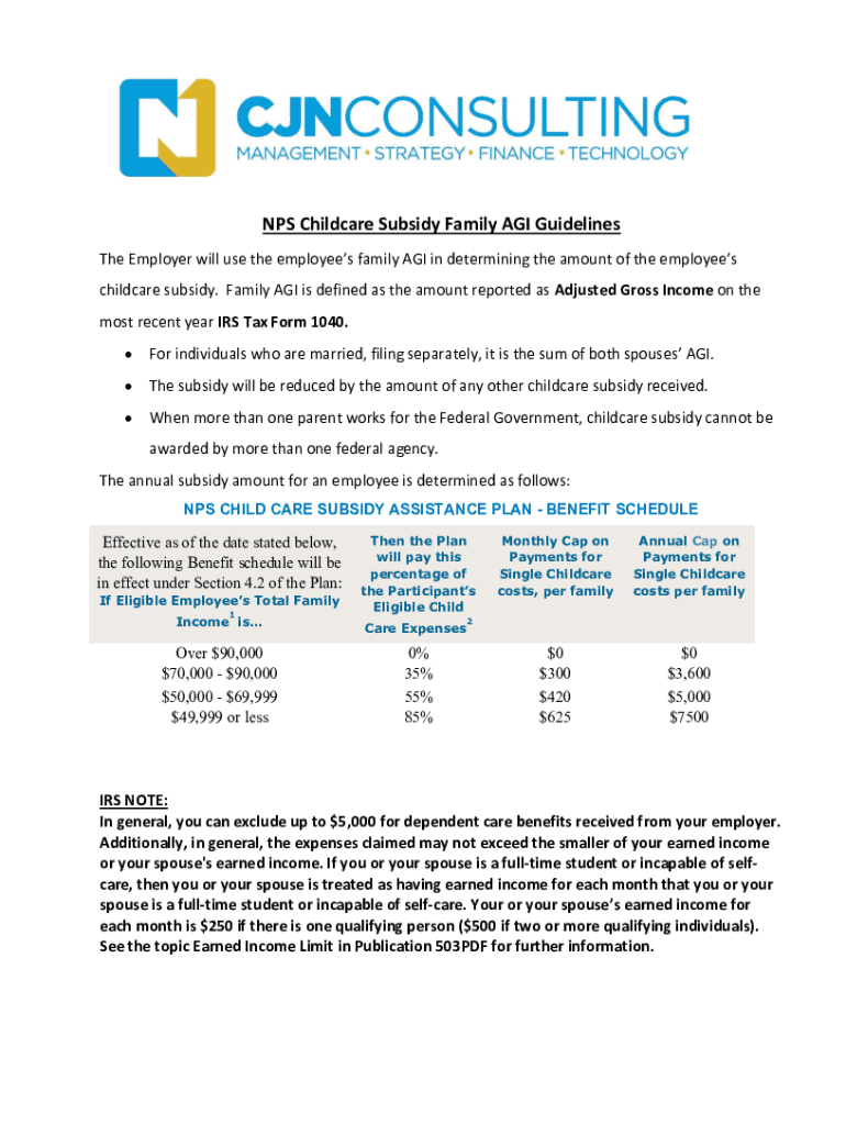 Fillable Online What is the IRS Child Care Subsidy Program? Fax Email ...