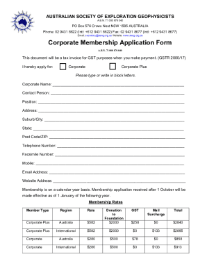 Fillable Online Australian Society of Exploration Geophysicists (ASEG) Fax Email Print - pdfFiller