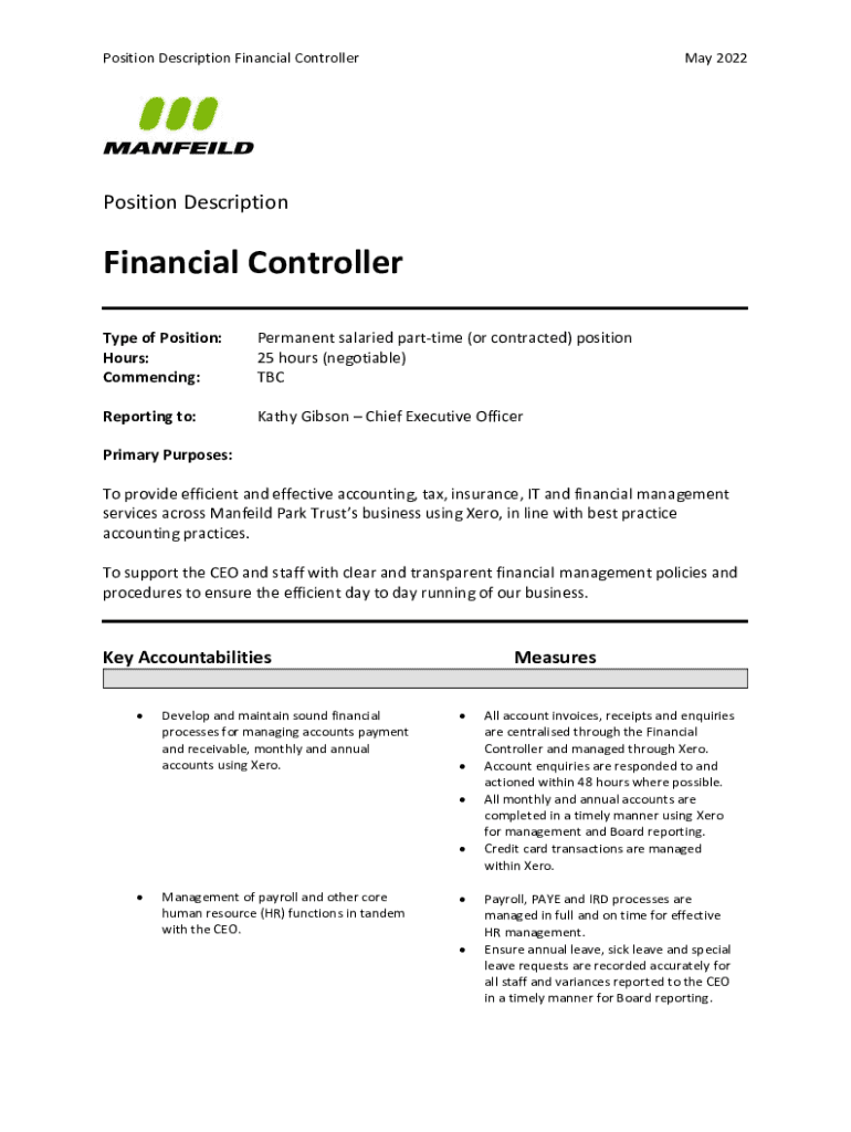 Fillable Online mclaren co What Is a Financial Controller? (Duties ...