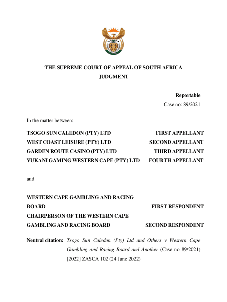 Fillable Online legalbrief co South Africa's Supreme Court deems Western Cape ... Fax Email ...