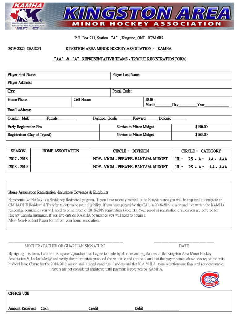 Fillable Online KAMHA Registration Form Fax Email Print - pdfFiller