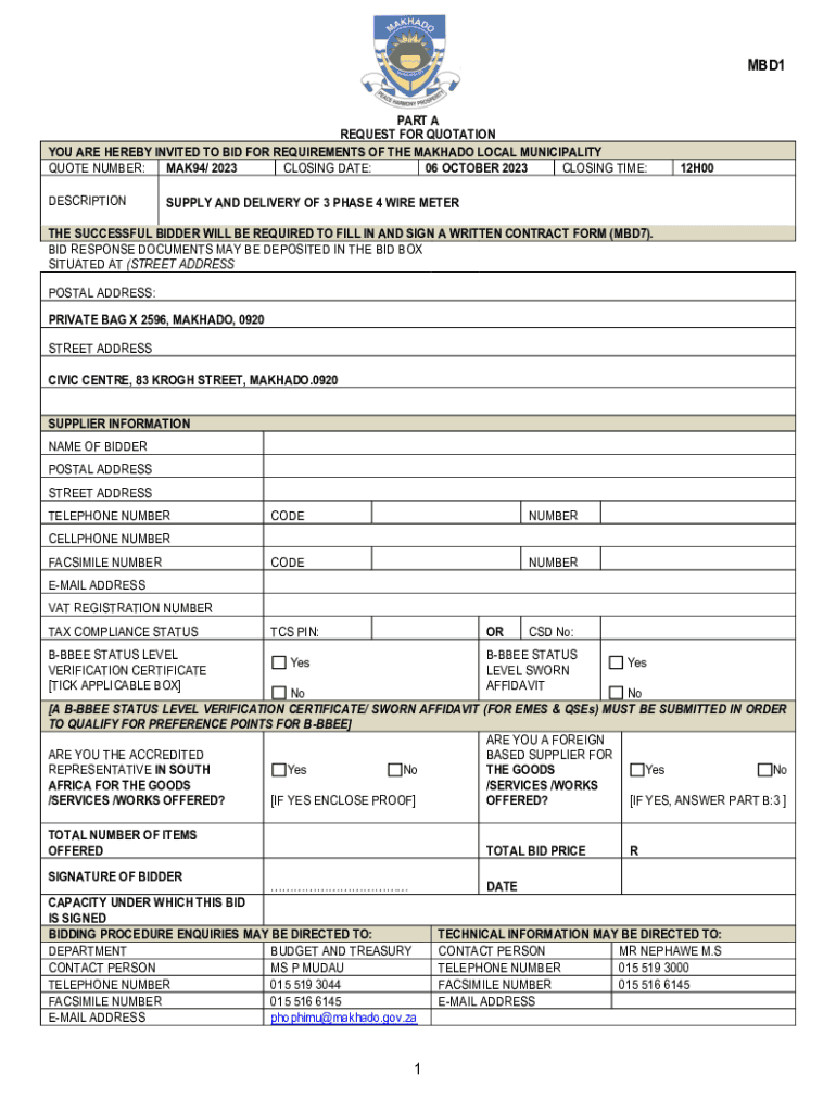 Fillable Online RFQ Document.pdf - NET Fax Email Print - pdfFiller