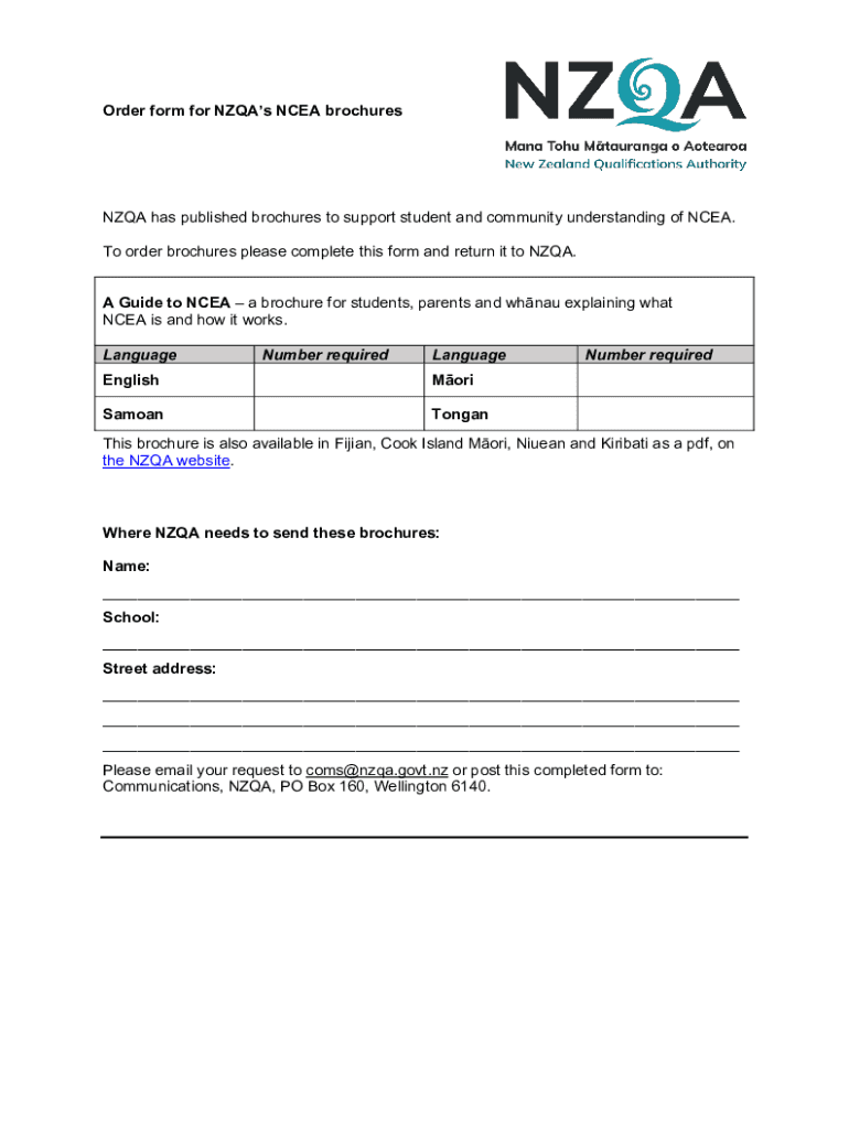 Fillable Online Free fillable New Zealand Qualifications Authority PDF ...