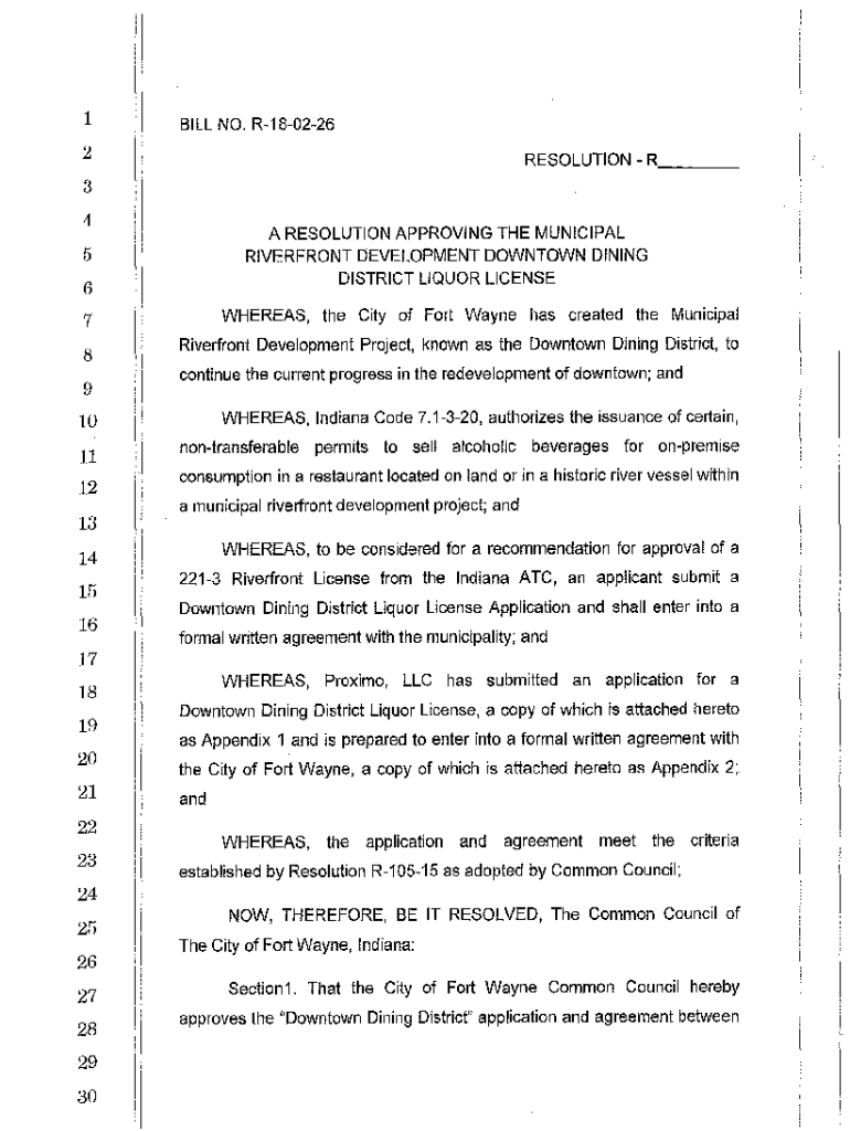 Fillable Online DORA receives final approval from Fort Wayne City ...