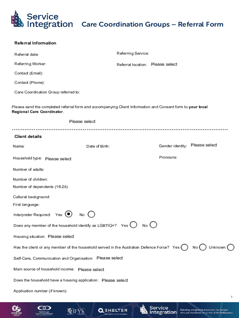 Fillable Online Service Integration Referral Form Fax Email Print - pdfFiller
