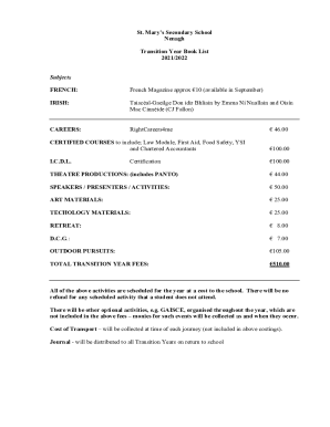 Fillable Online St. Marys' Secondary School, Newport Fax Email Print ...