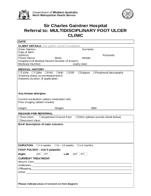 Foot-and-Leg-Ulcer-Clinic-Referral- ... Doc Template | pdfFiller