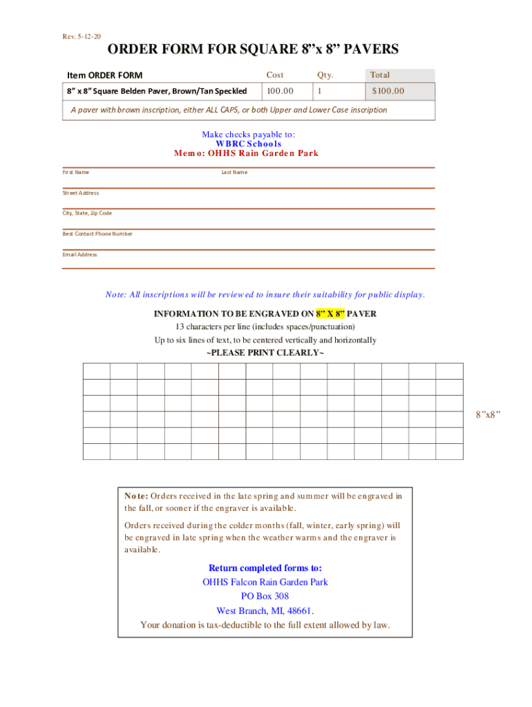 Fillable Online Sienna Blend 8x8 PaversBrown Bricks Fax Email Print - pdfFiller