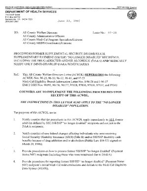 Fillable Online PROCESSING FORMER SUPPLEMENTAL SECURITY INCOME ...