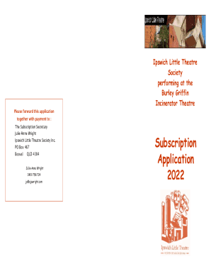 Fillable Online 2022 Subscription Application Form 2.pub Fax Email ...