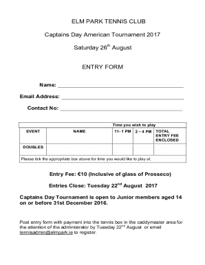 Fillable Online Captains Day Entry Form.docx Fax Email Print - pdfFiller