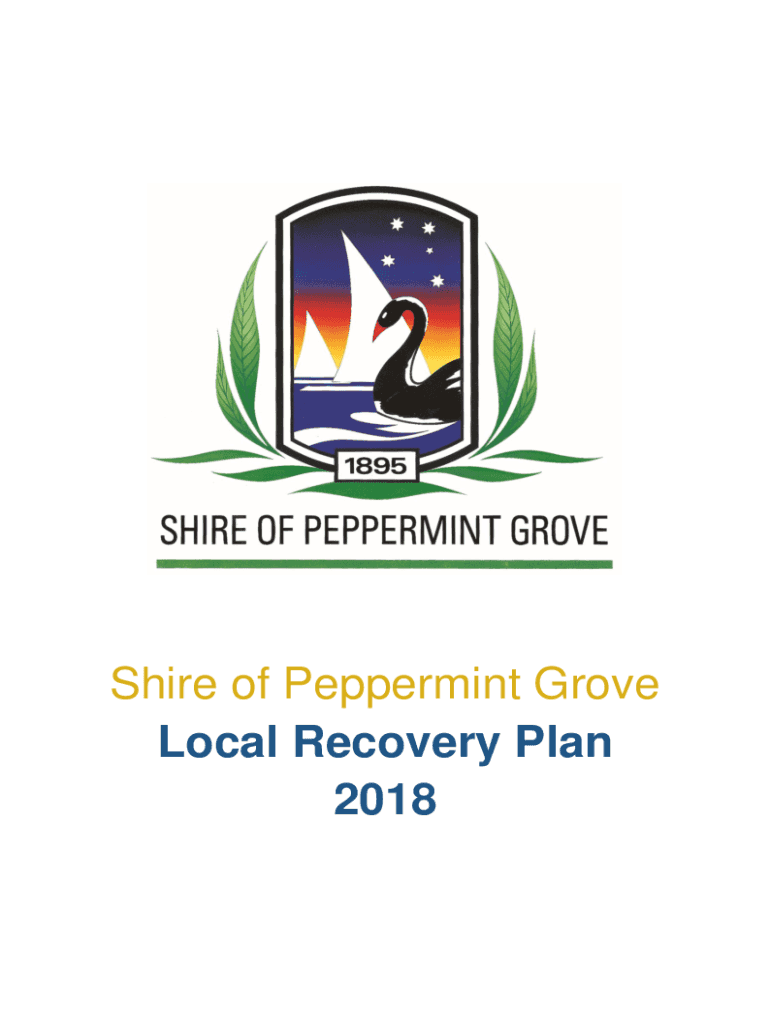 Fillable Online Shire of Peppermint Grove Local Recovery Plan 2018 ...