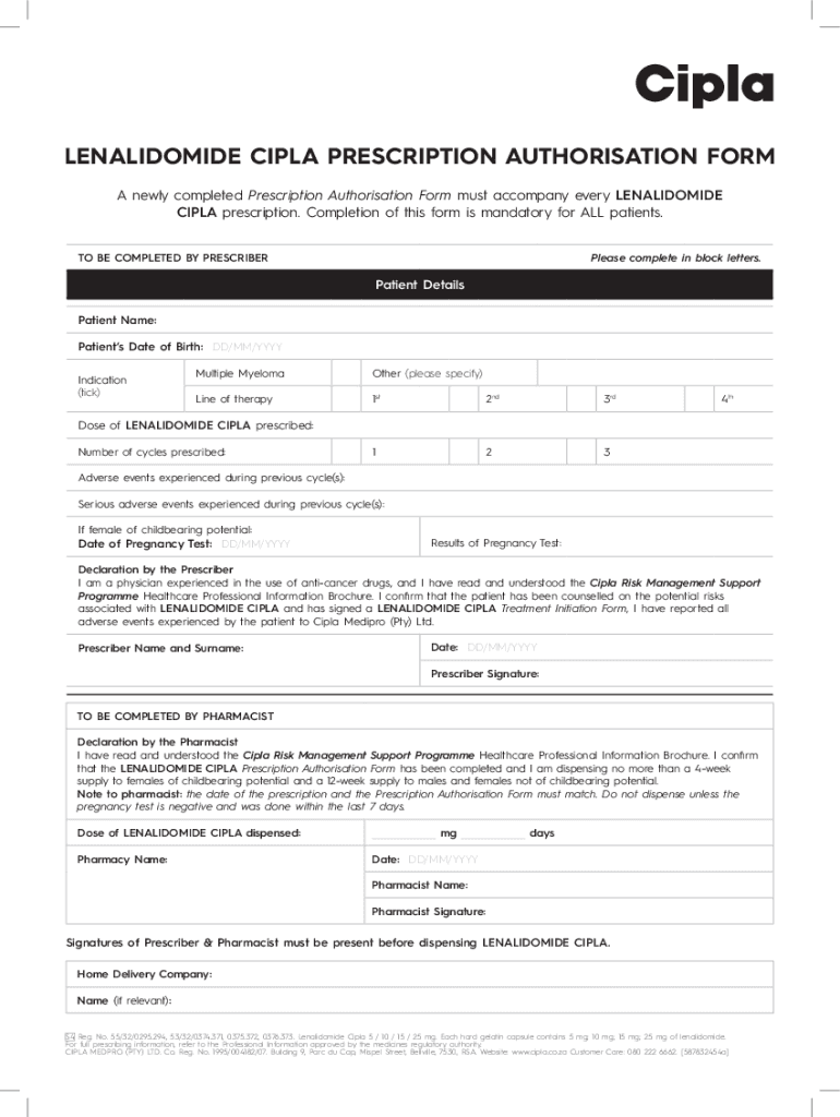 Fillable Online Prescription-Authorisation-Form.pdf Fax Email Print ...