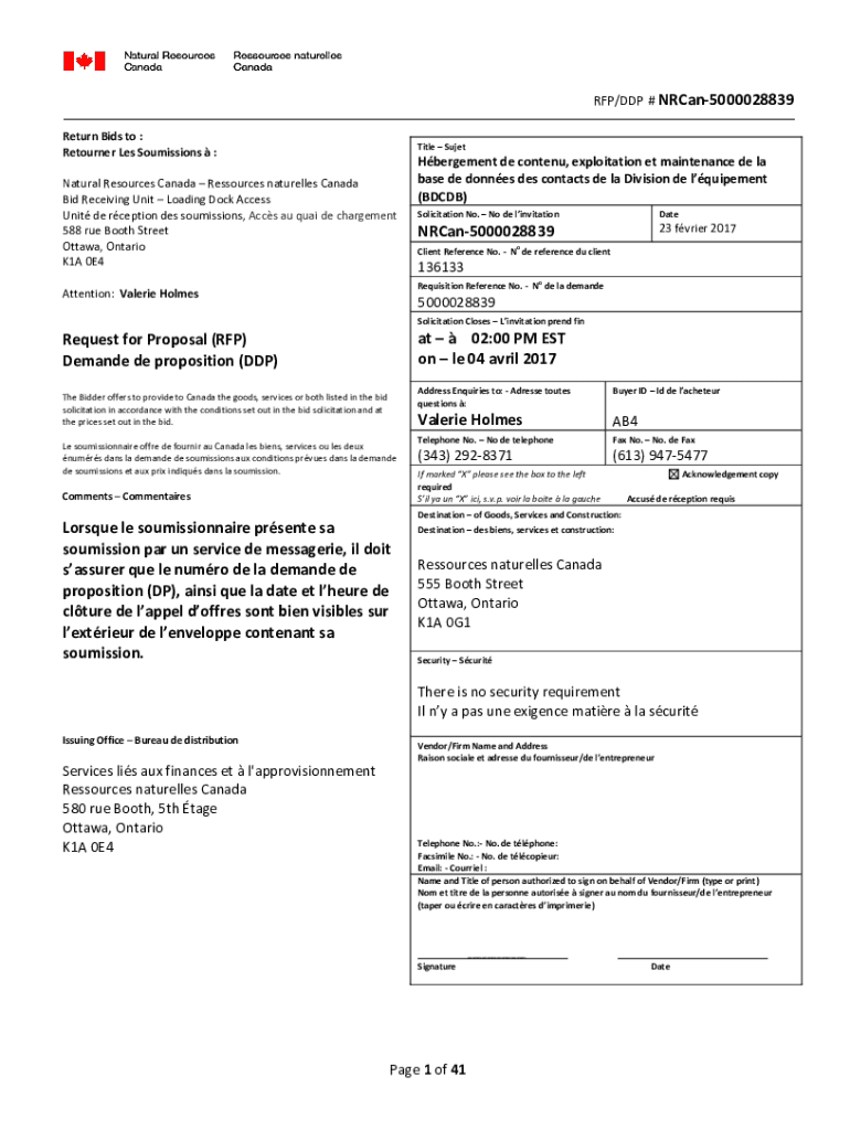 Remplissable En Ligne Bid Receiving/Rception des soumissions Email / Courriel Fax Email Imprimer ...