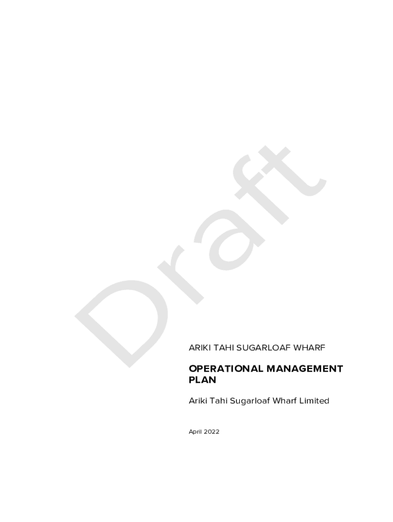 Fillable Online Operational Management Plan 03.03.21 (CMF comments) Fax ...