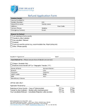 Fillable Online Financial Aid Refunds & Withdrawal Policies ... Fax ...